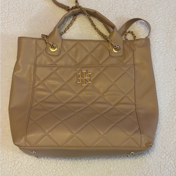 cathy hill | Bags | Chic Quilted Tan Tote Bag | Poshmark